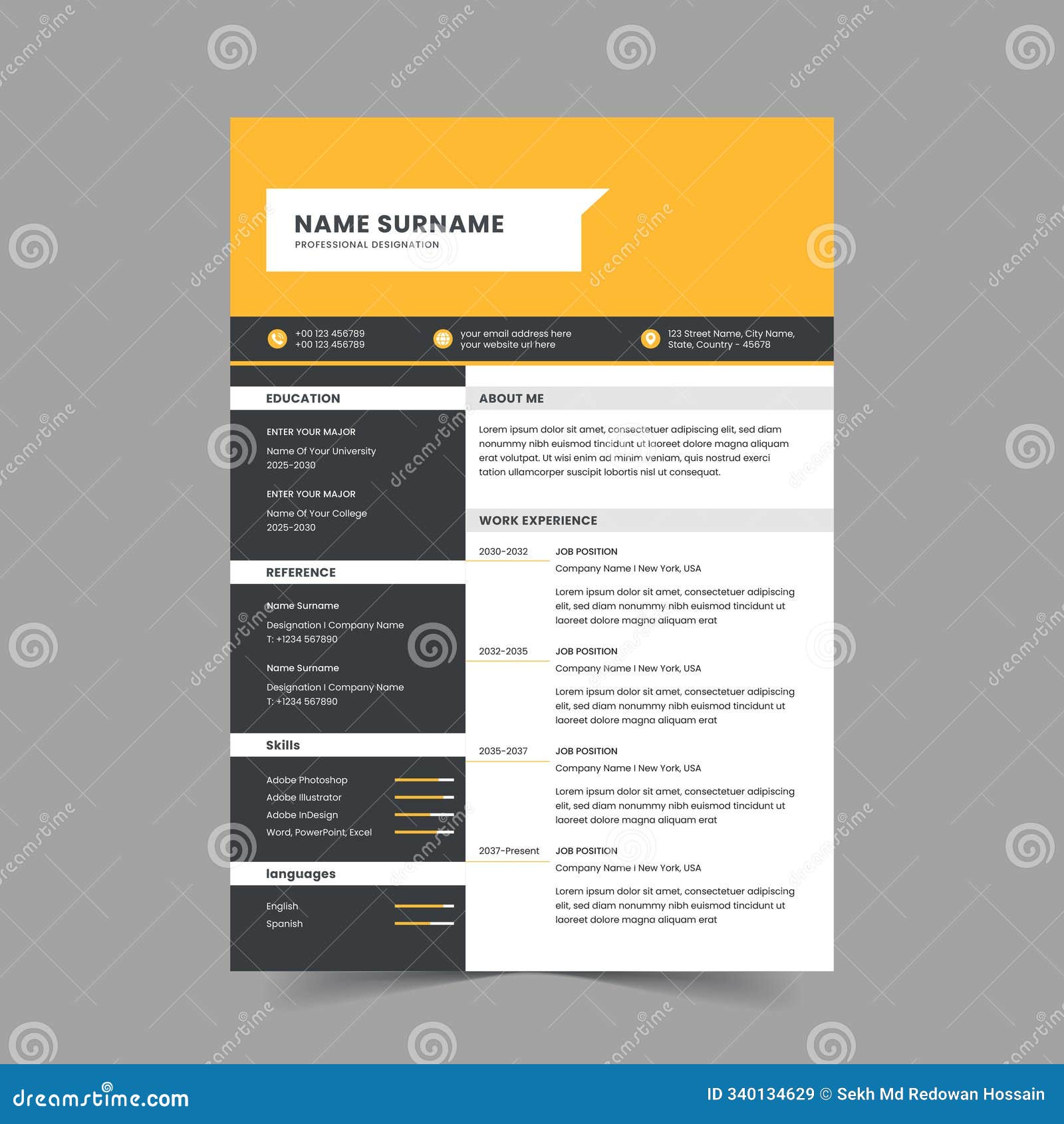 Fully Editable A4 Professional Resume Template for Professional Use ...