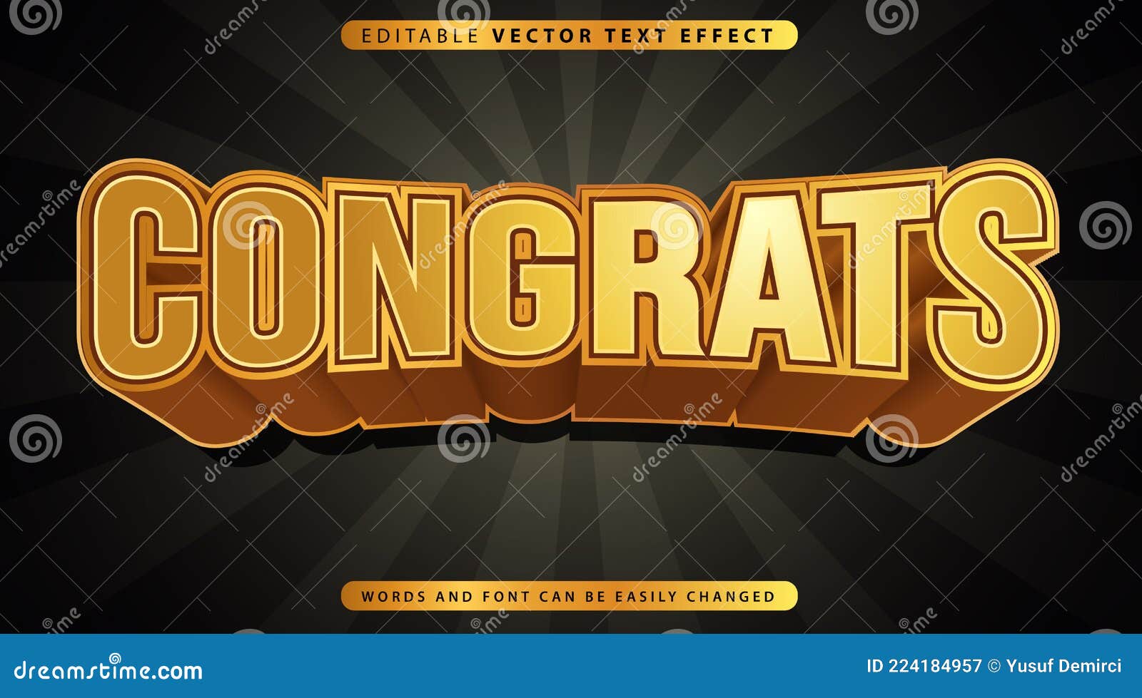 Fully Editable Text Effect Style Stock Vector - Illustration of font ...