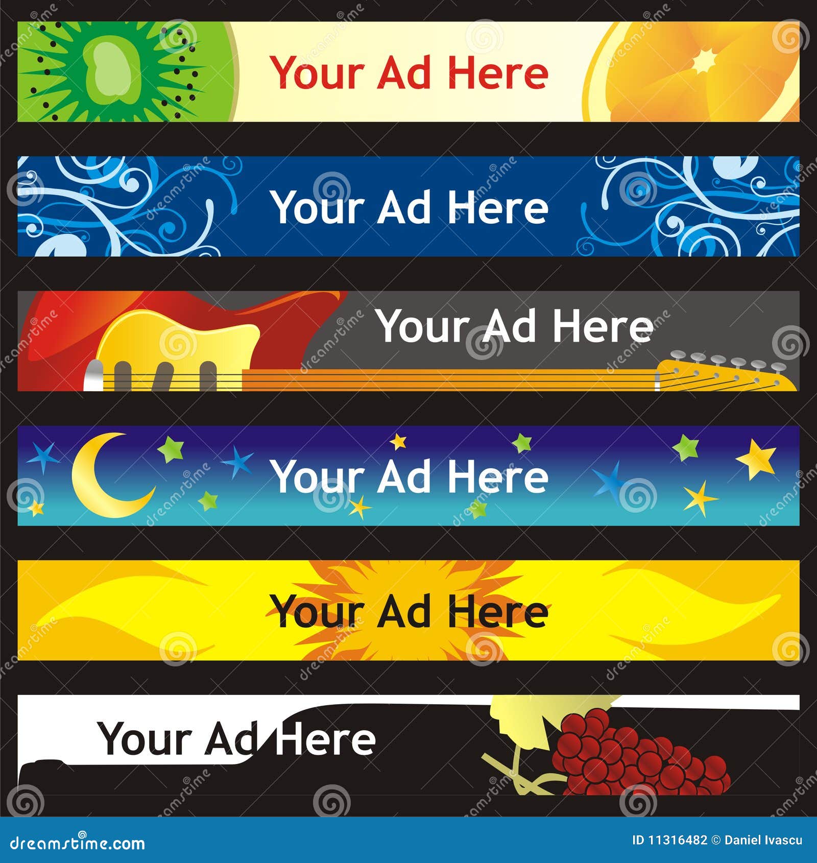 Fully Editable Vector Web Banners with Different L Stock Vector ...