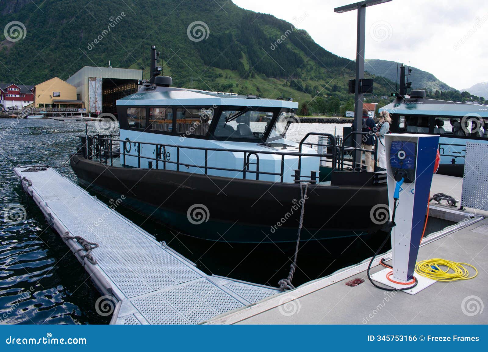 Fully Electric Passenger Boat with Zero Net Emissions Stock Photo ...