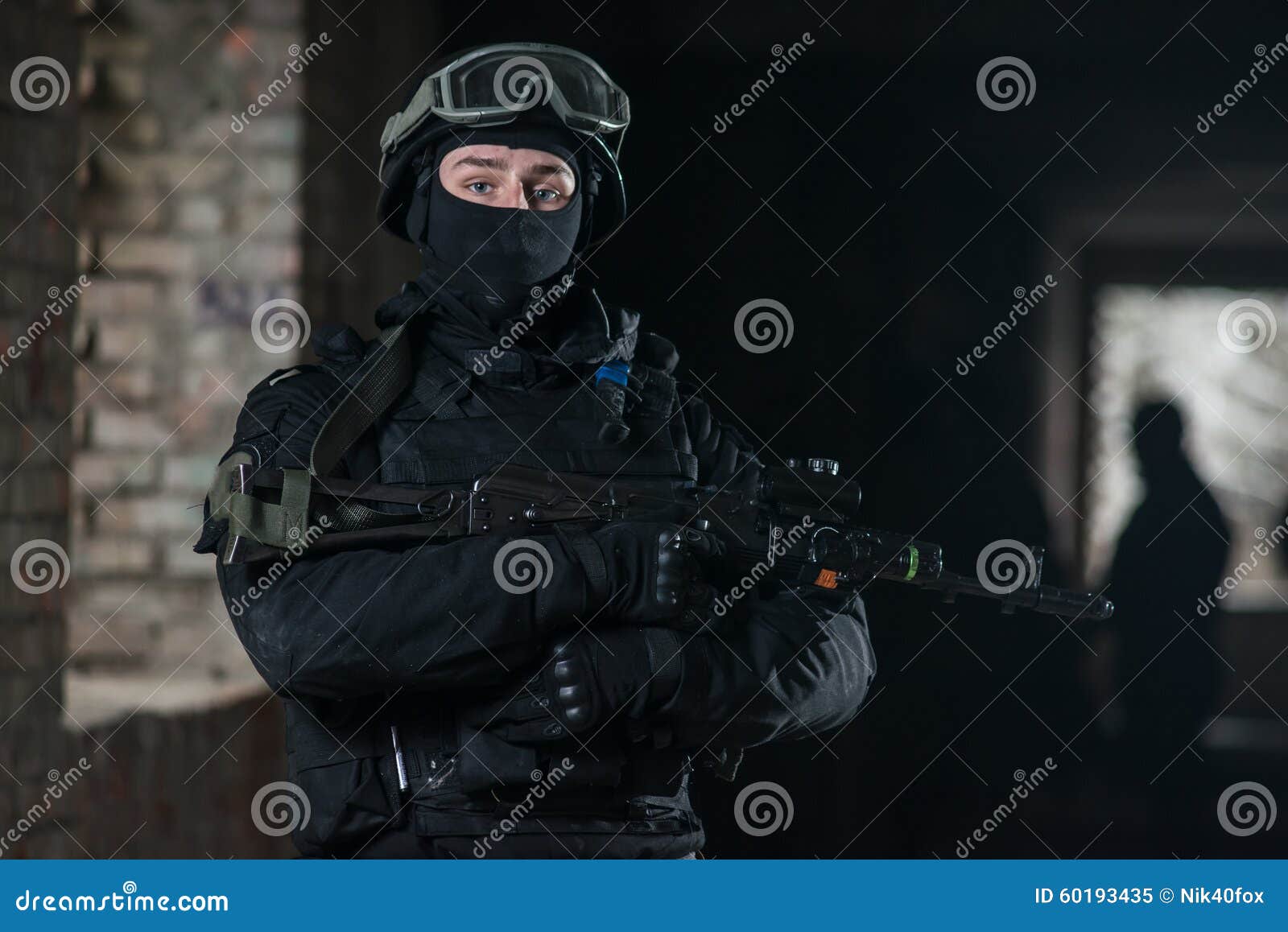 Fully Equipped Military Men with Automatic Weapons Stock Image - Image ...