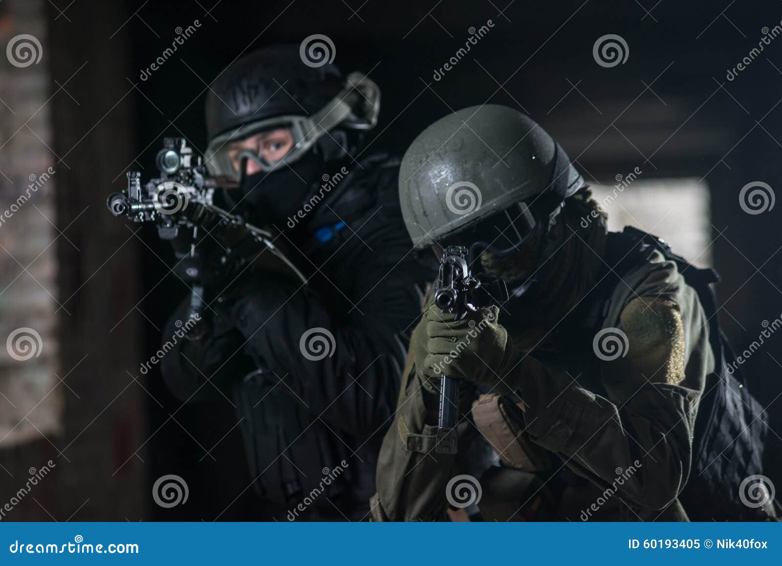 Fully Equipped Military Men with Automatic Weapons Stock Image - Image ...