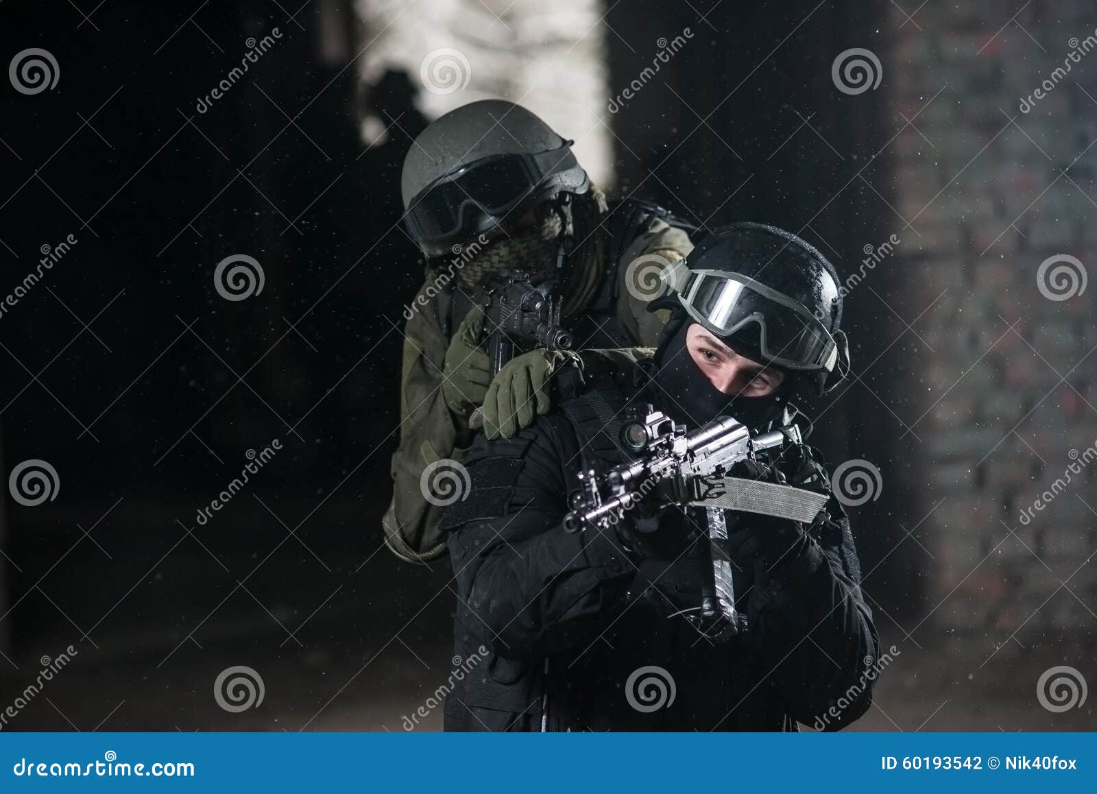Fully Equipped Military Men with Automatic Weapons Stock Photo - Image ...
