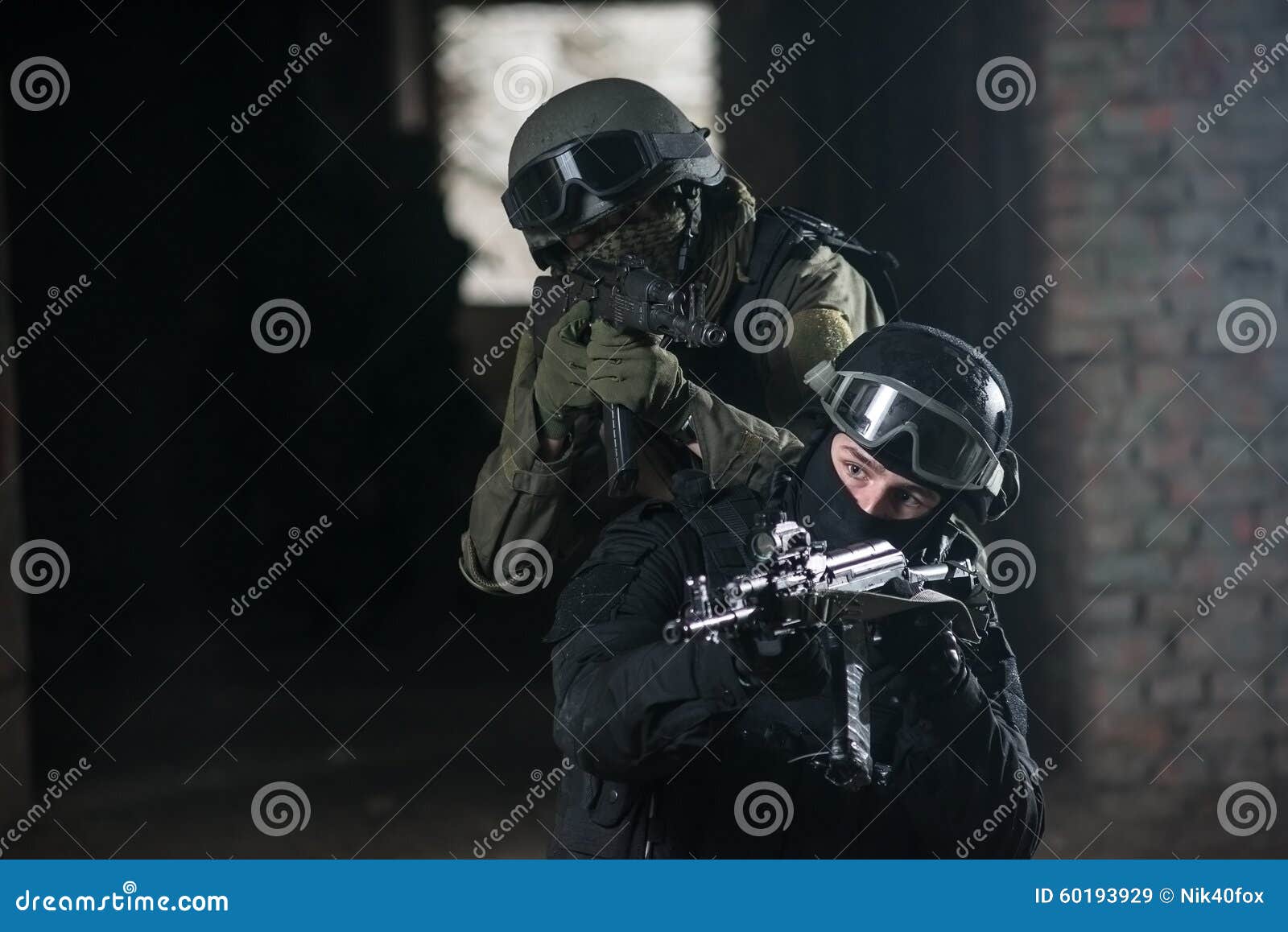 Fully Equipped Military Men with Automatic Weapons Stock Image - Image ...