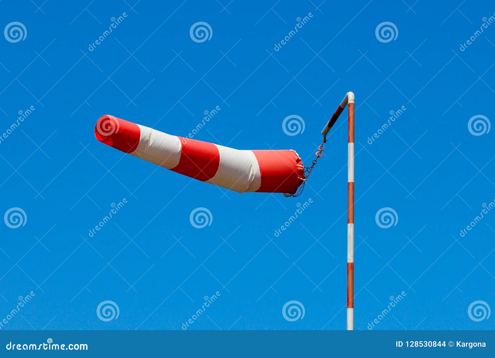 A Fully Extended with Strong Wind Windsock Stock Photo - Image of ...