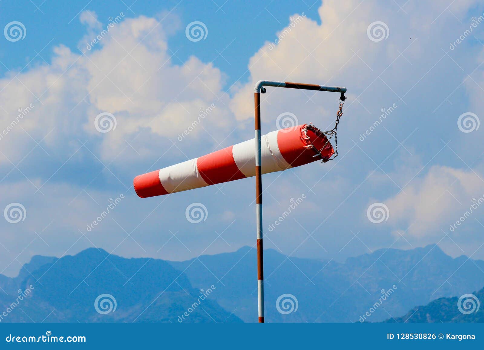 A Fully Extended with Strong Wind Windsock Stock Photo - Image of ...
