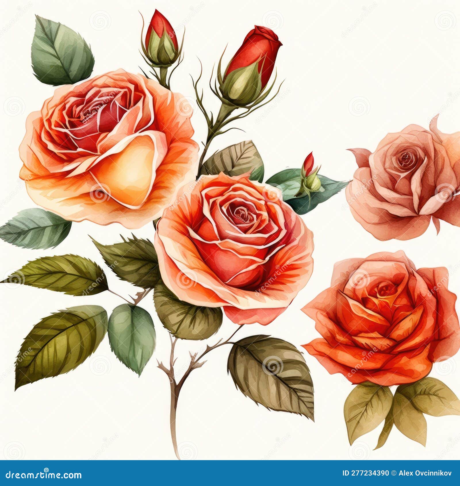 Fully Formed Red Rose Element Set for Scrapbooking and Invitations ...