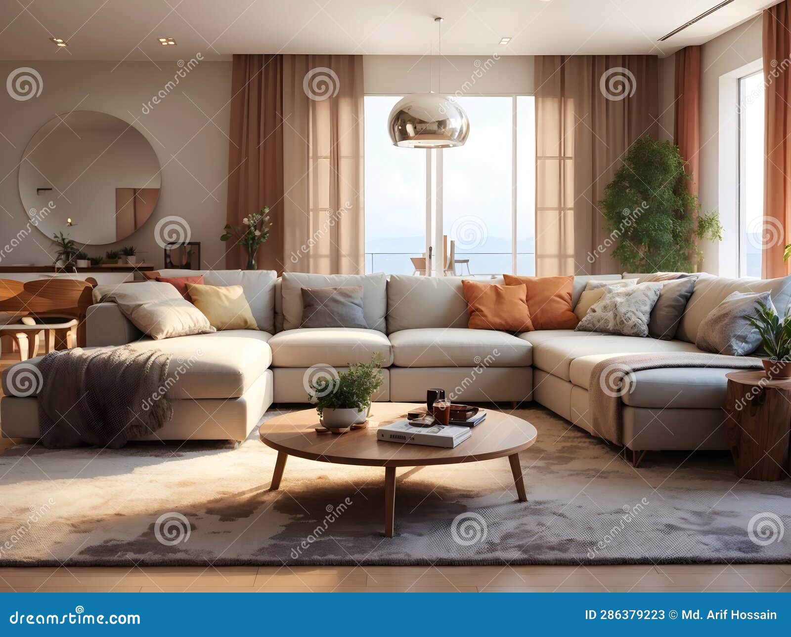 A Fully Furnished Living Room Generated by Ai Stock Illustration ... A Fully Furnished Living Room Generated by Ai Stock Illustration ...