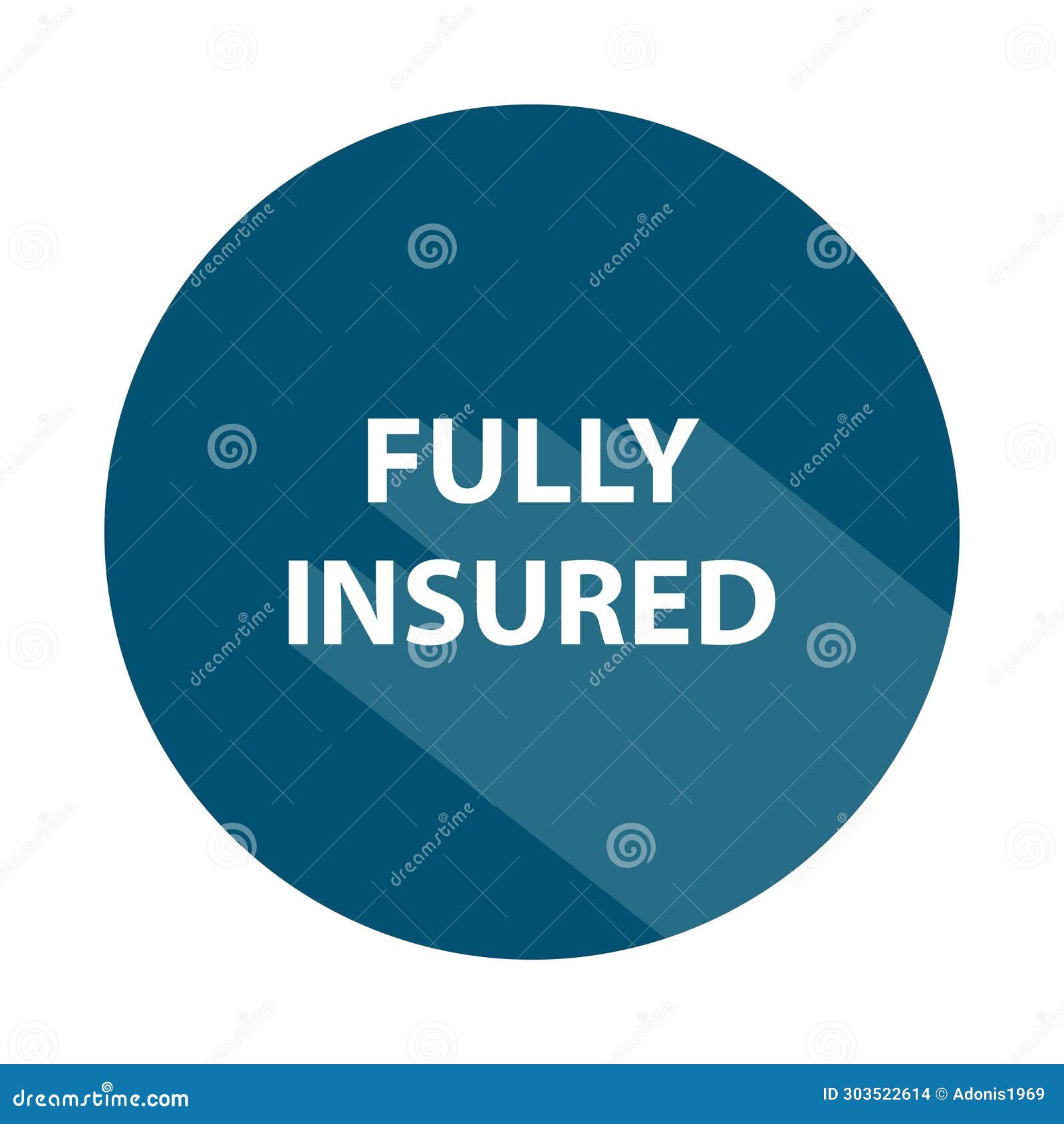 Fully Insured Badge on White Stock Illustration - Illustration of ...
