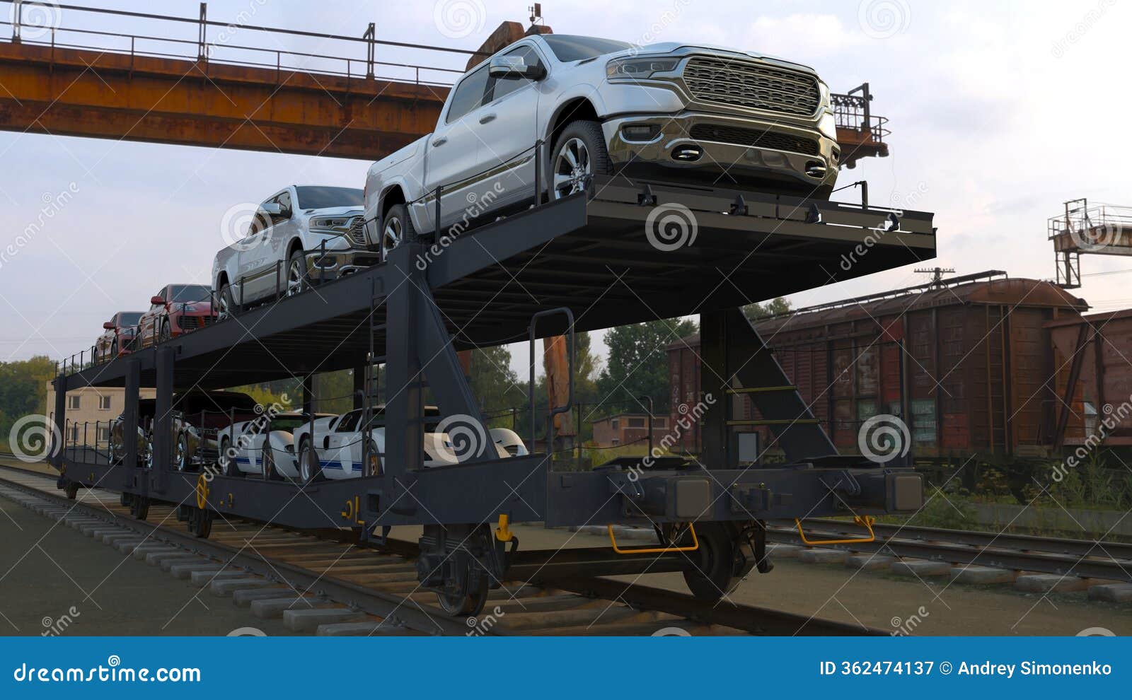 Fully Loaded Car Transporter with Vehicles Stock Image - Image of ...