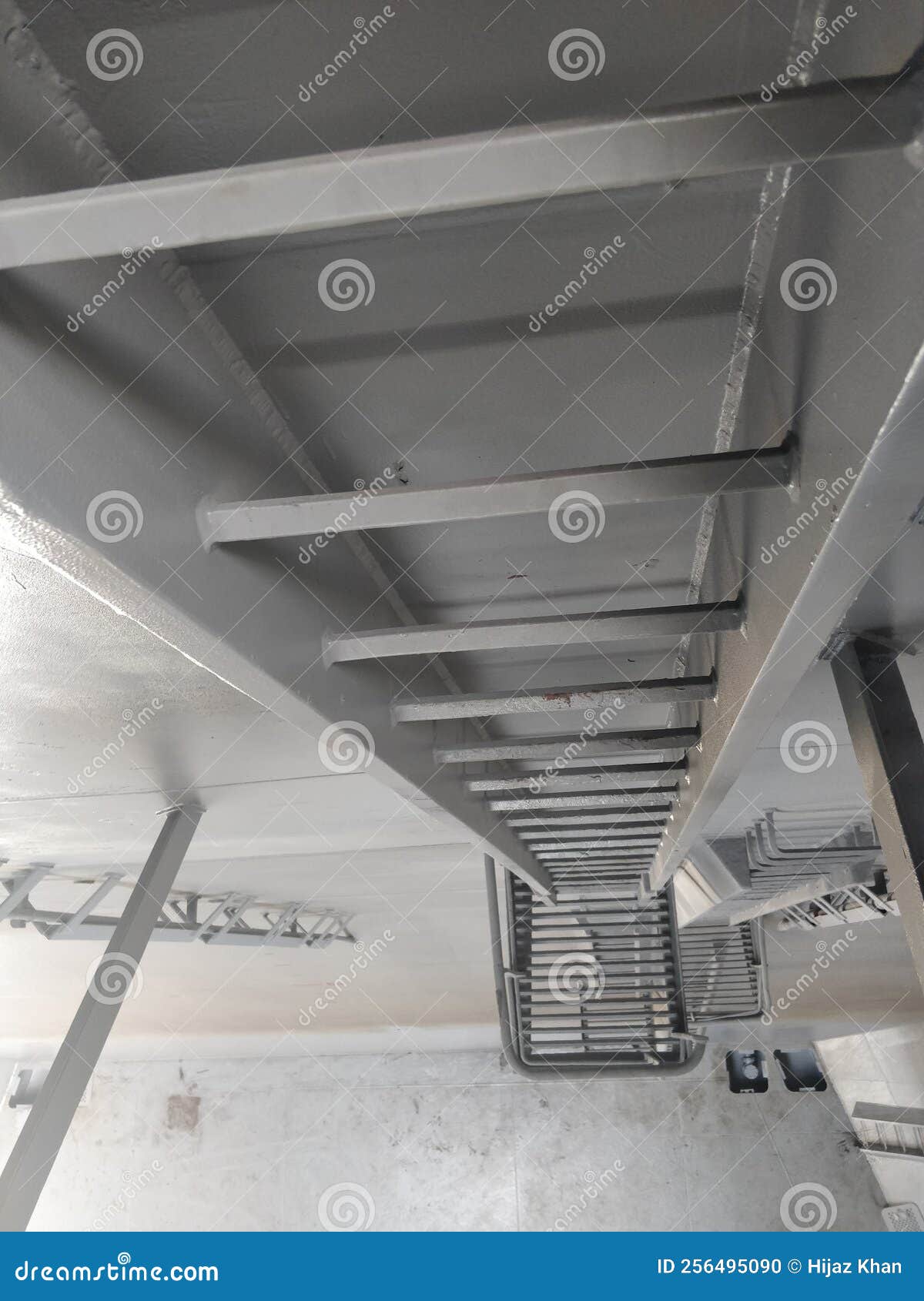 Fully Painted Vertical Ladder of Cargo Hatch Stock Photo - Image of ...