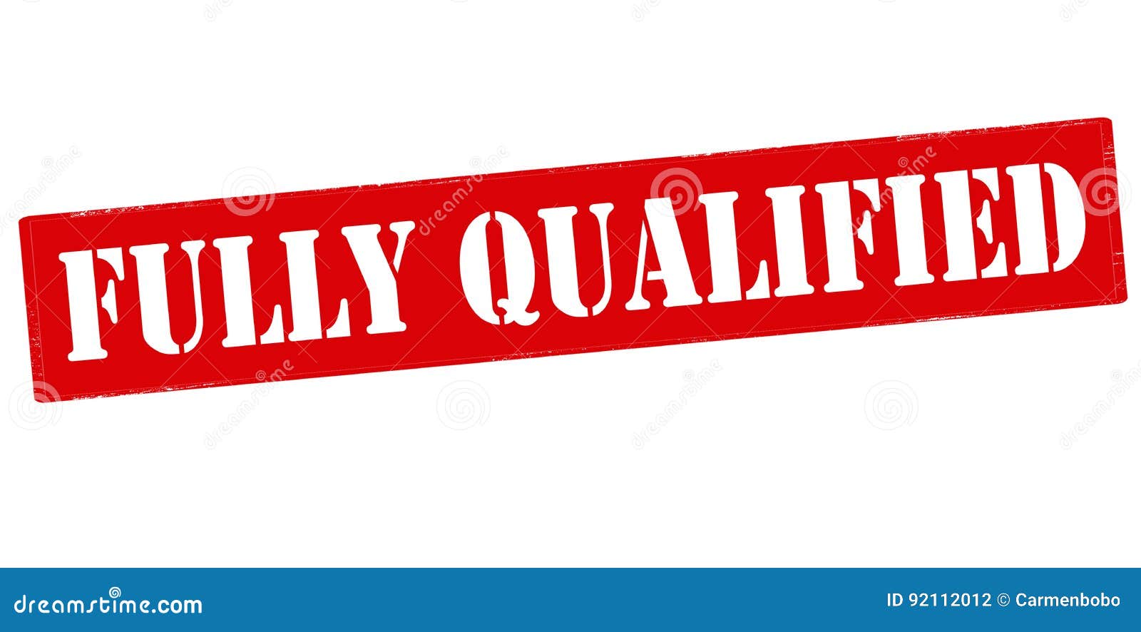 Fully qualified stock illustration. Illustration of completely - 92112012