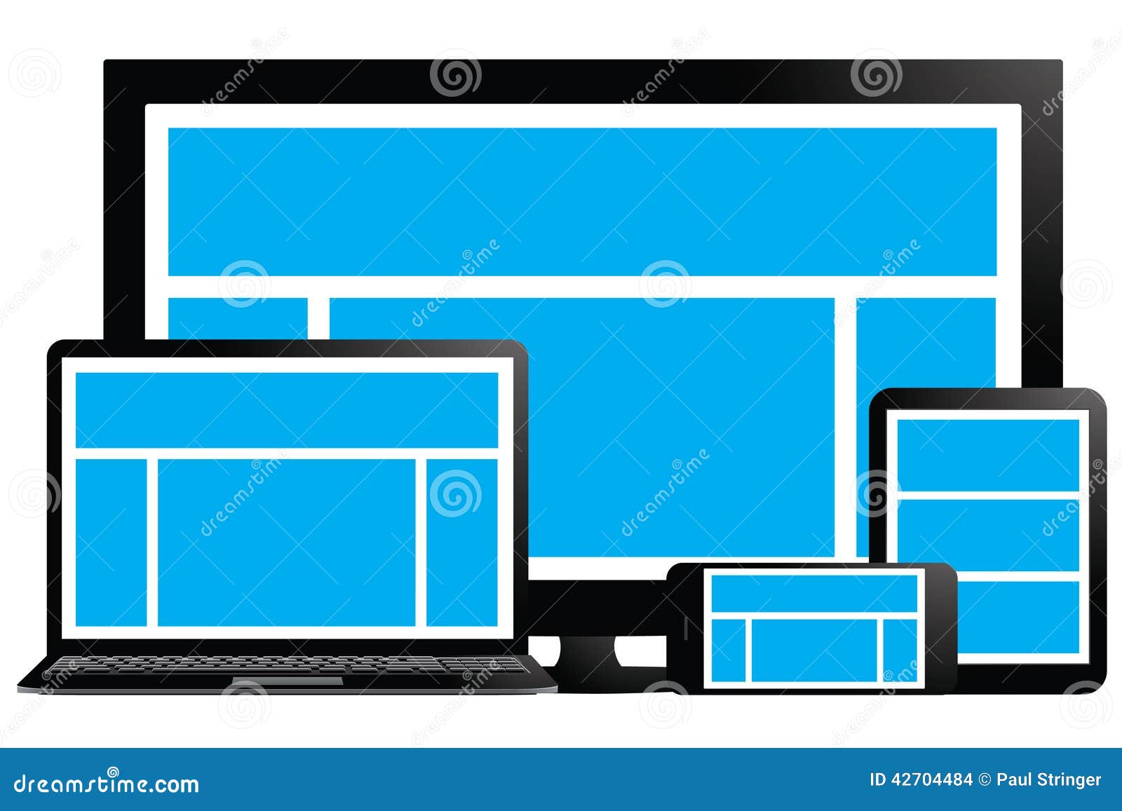 Fully responsive design stock vector. Illustration of isolated - 42704484