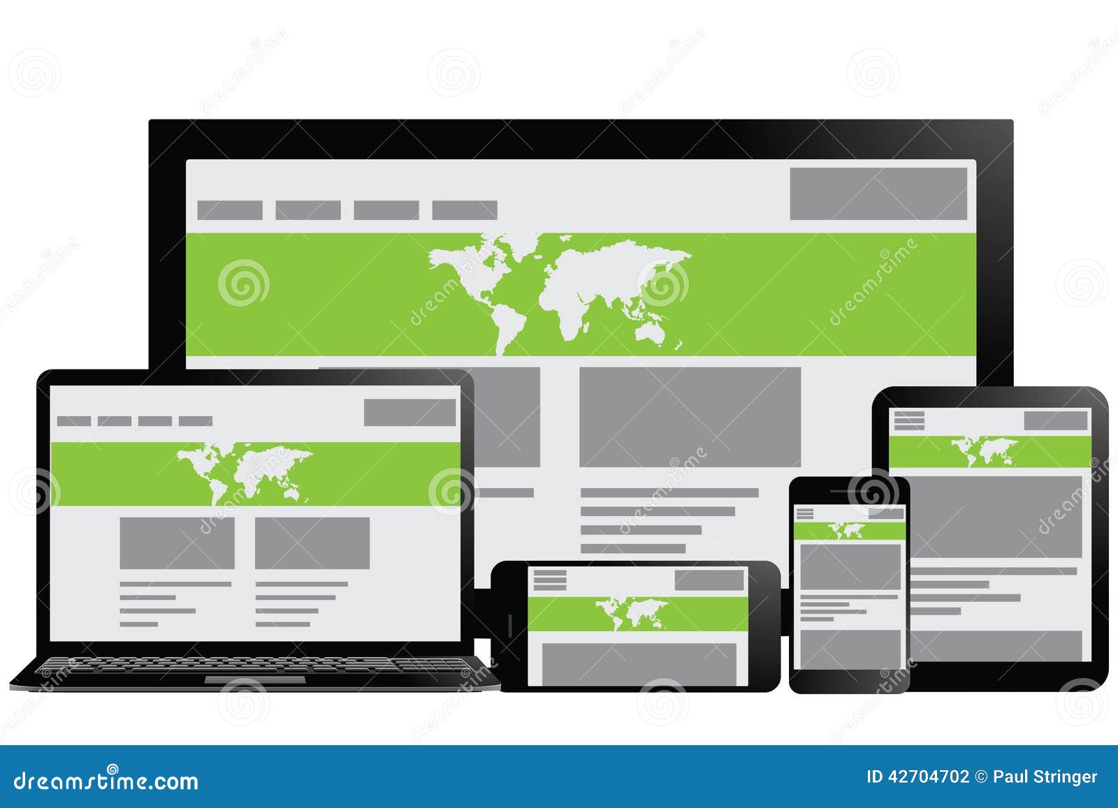 Fully responsive design stock vector. Illustration of platforms - 42704702