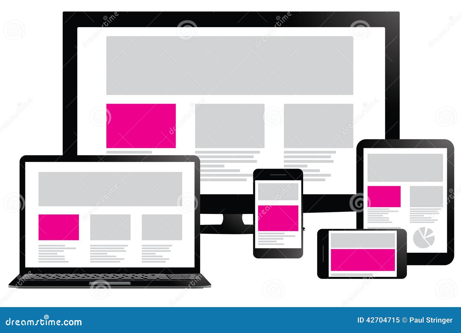 Fully responsive design stock vector. Illustration of responsive - 42704715