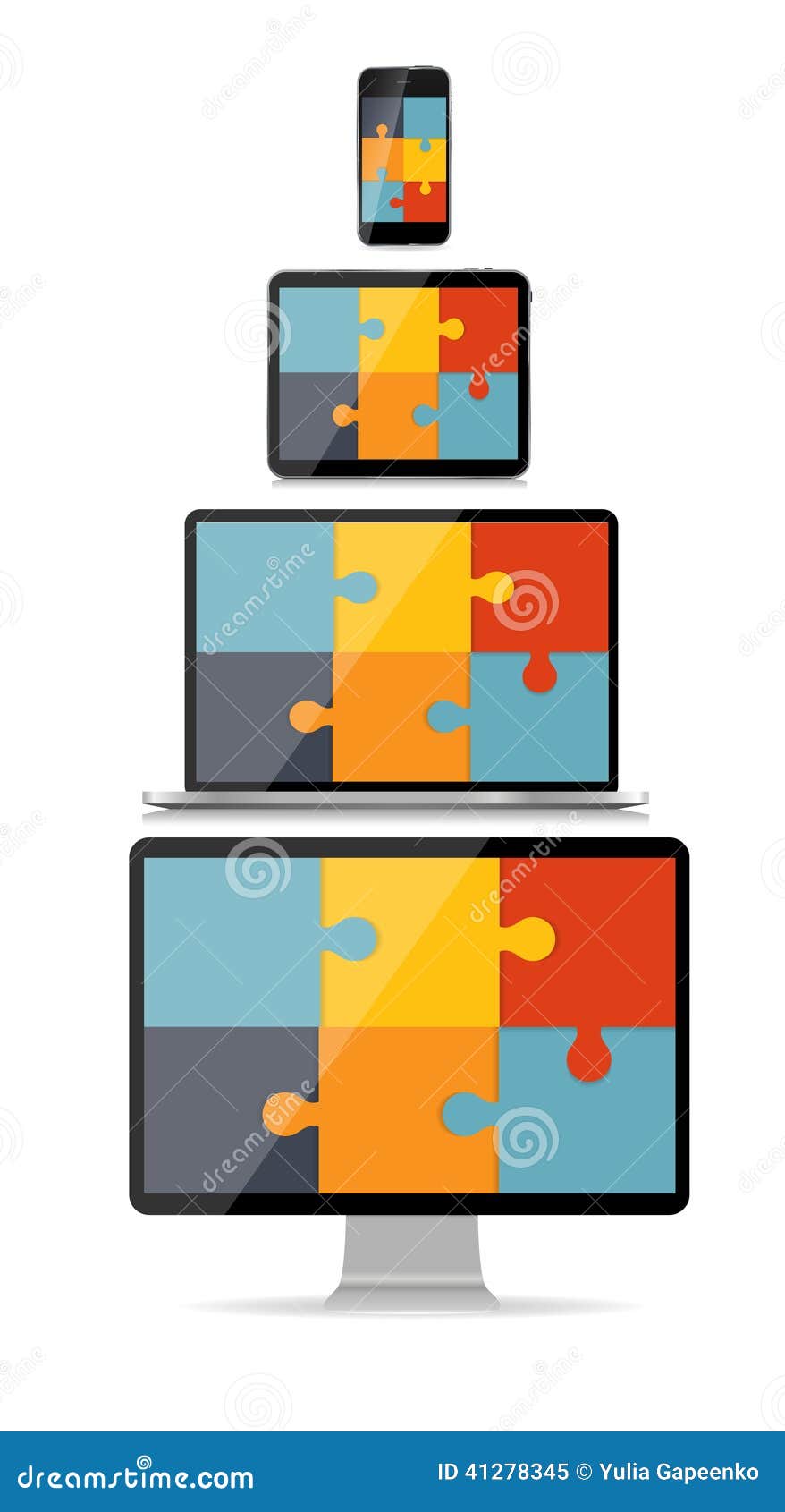Fully Responsive Web Design Concept Vector Stock Vector - Illustration ...