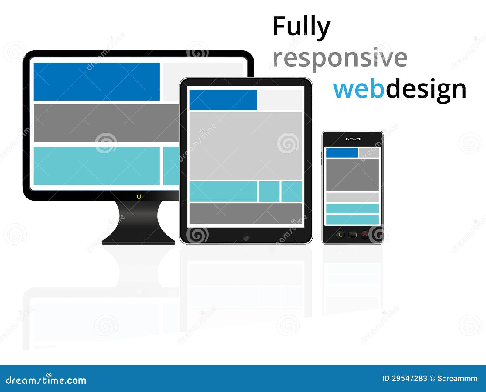 Fully Responsive Web Design in Electronic Devices Stock Vector ... Fully Responsive Web Design in Electronic Devices Stock Vector ...