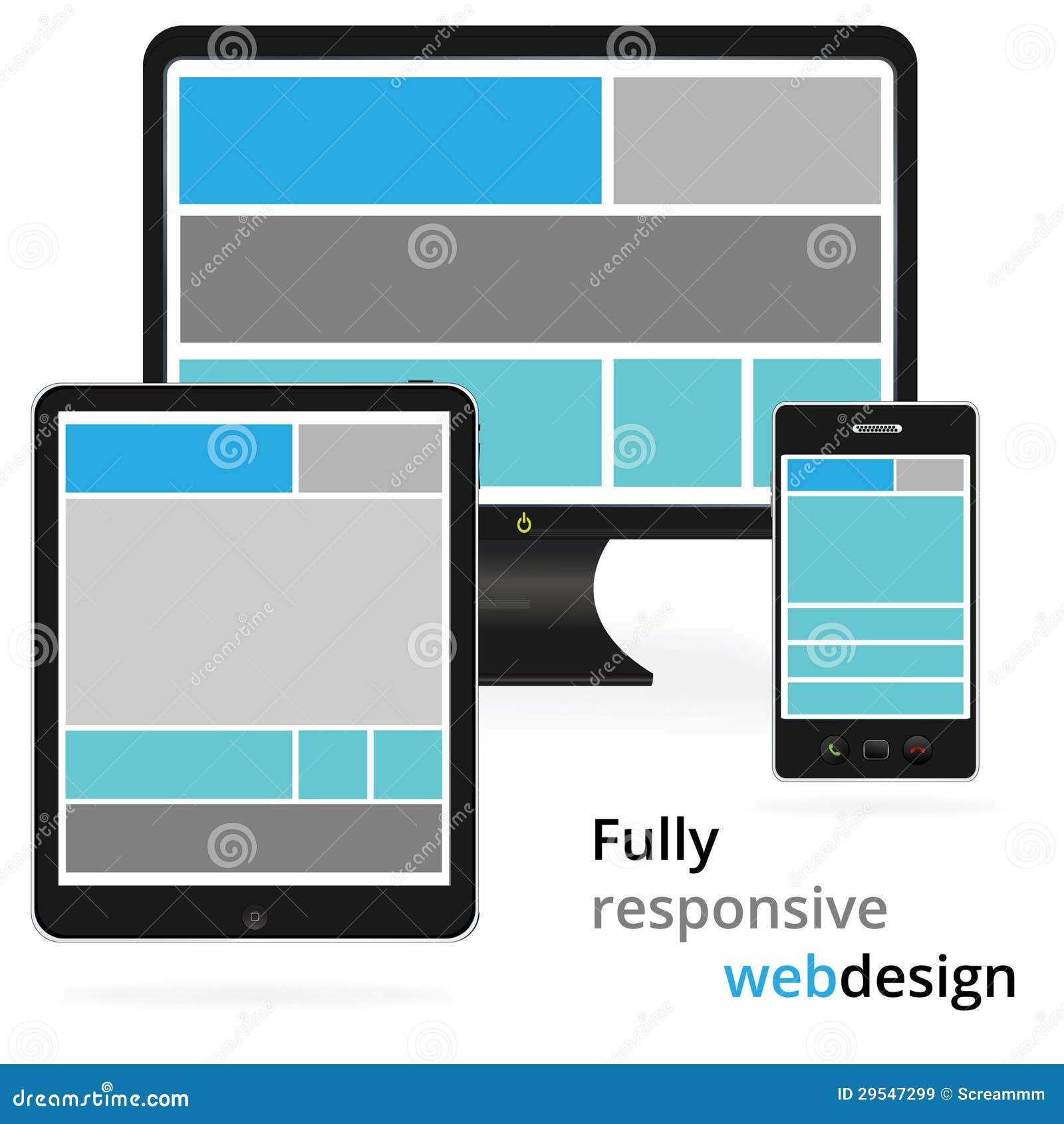 Fully Responsive Web Design in Electronic Devices Stock Vector ... Fully Responsive Web Design in Electronic Devices Stock Vector ...