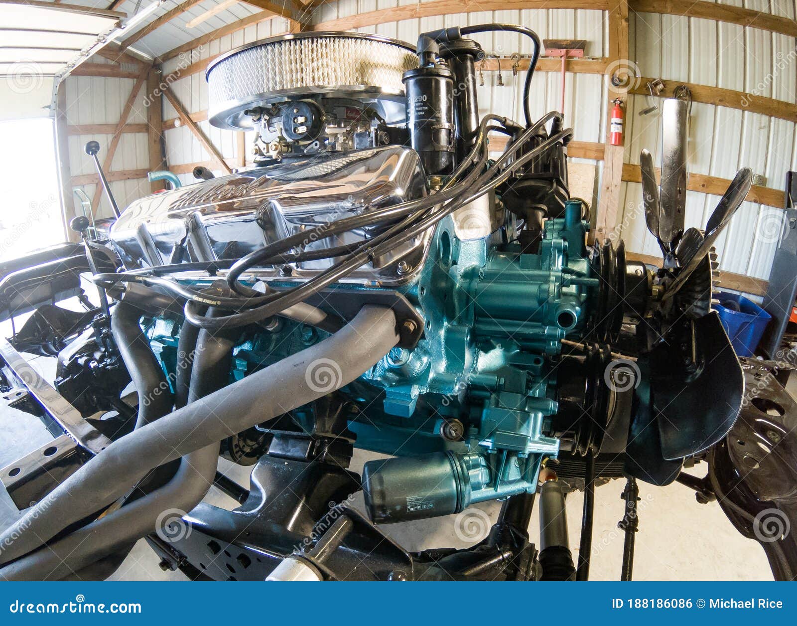 Fully Restored V8 Engine On Chassis Royalty-Free Stock Image ...