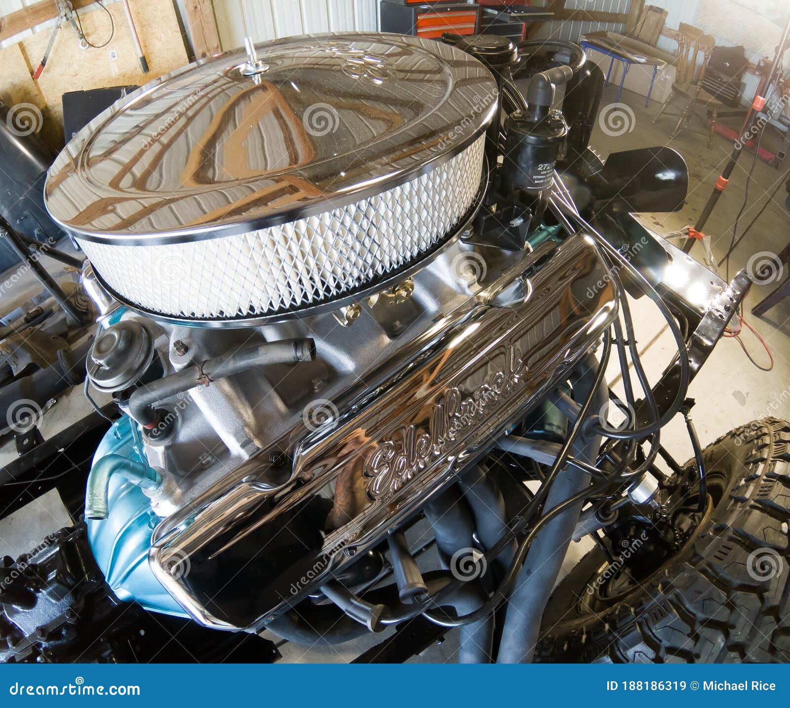 Fully Restored V8 Engine on Chassis Editorial Stock Image - Image of ...