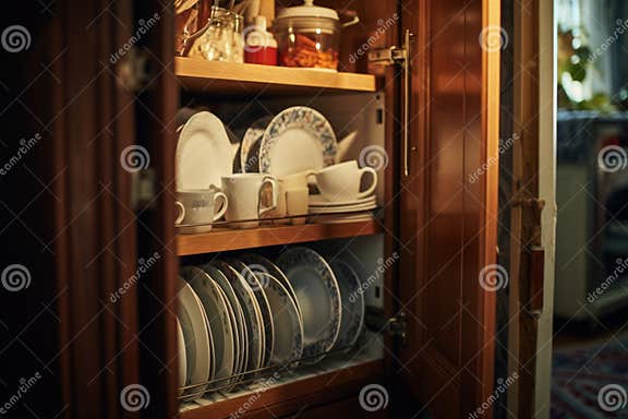 A Fully Stocked Kitchen Cupboard, Perfect for Home Organization ...