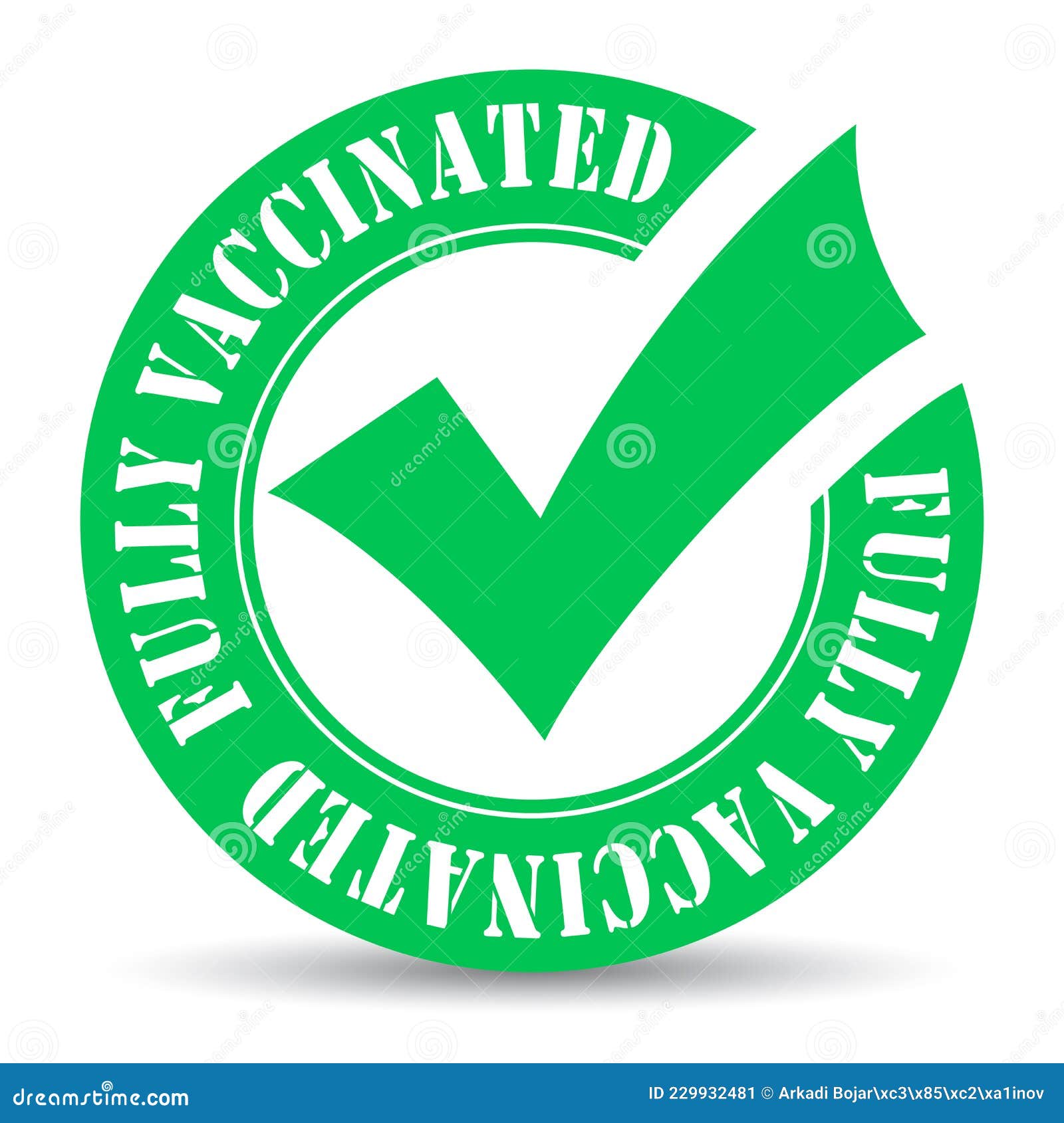 Fully Vaccinated Green Emblem Stock Vector - Illustration of emblem ...