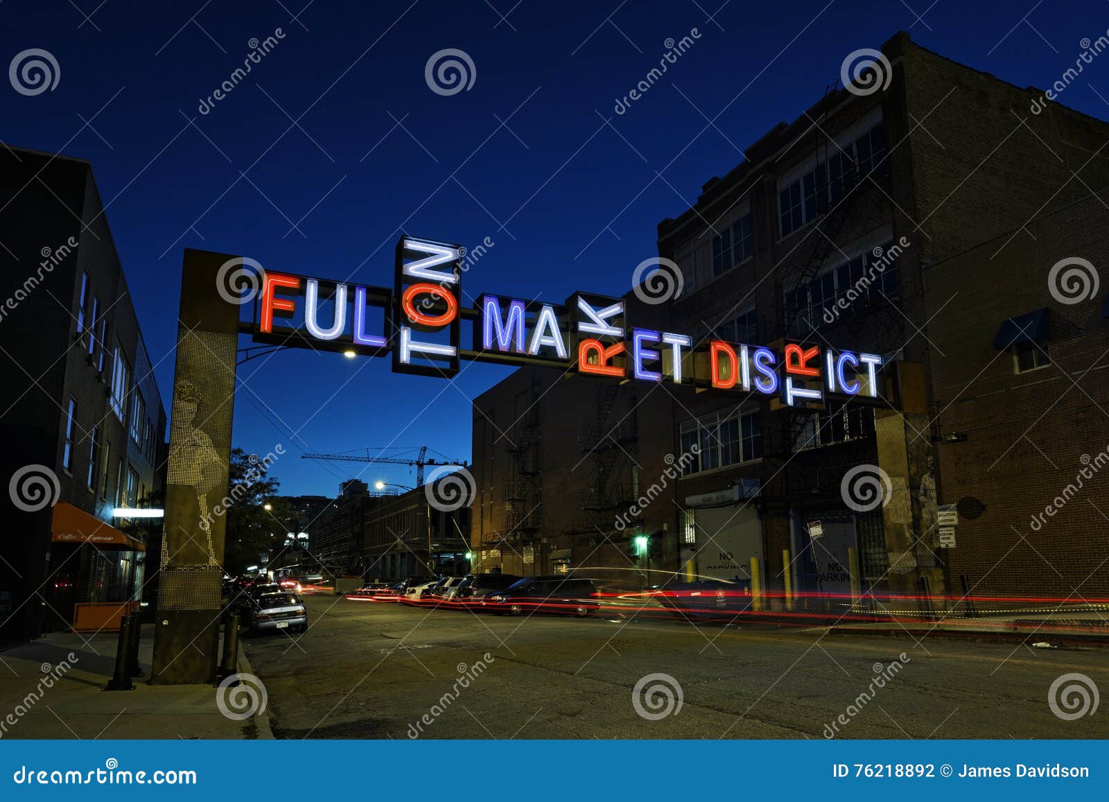 Fulton Market editorial photography. Image of dusk, night - 76218892