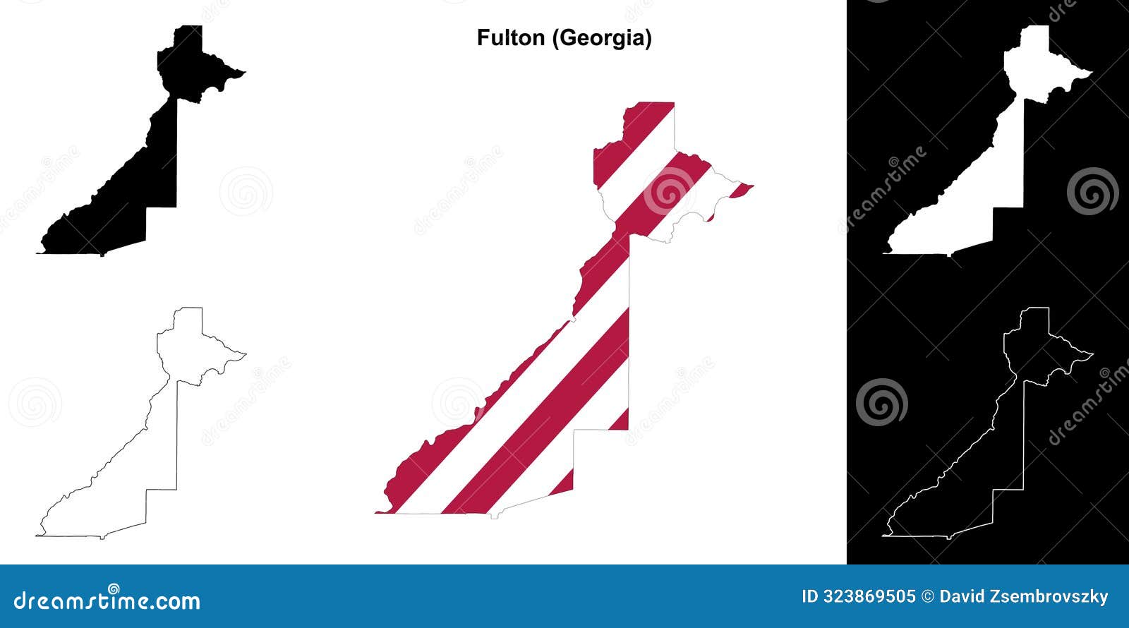 Fulton outline map stock vector. Illustration of boundary - 323869505