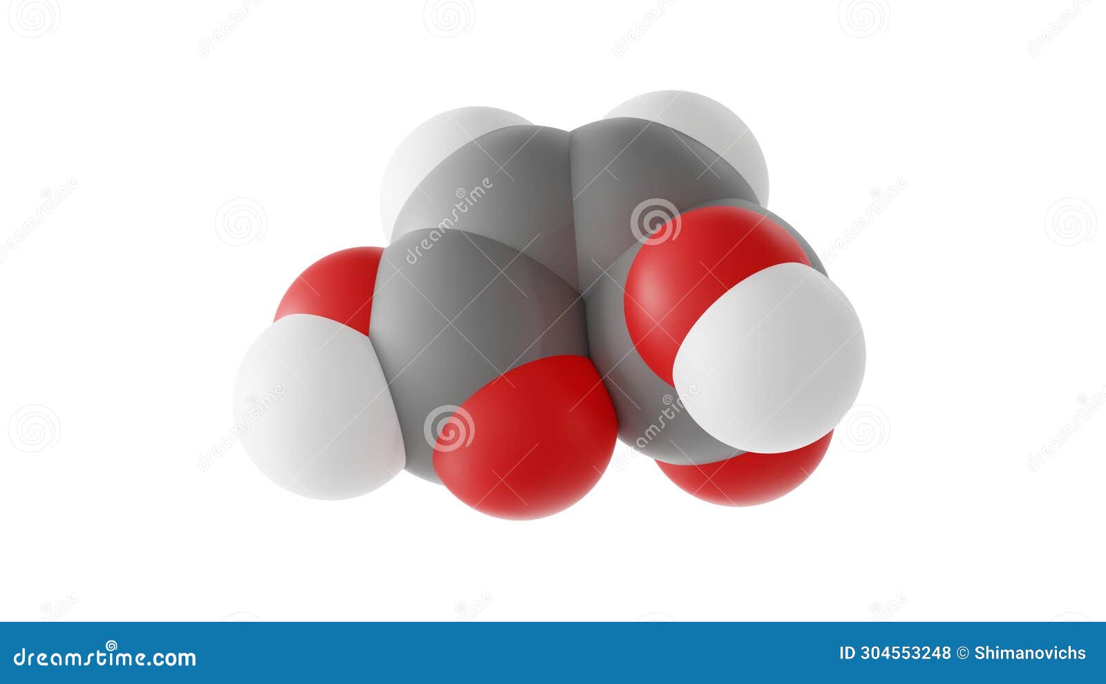 Fumaric Acid Molecule, Food Additive E297, Molecular Structure ...