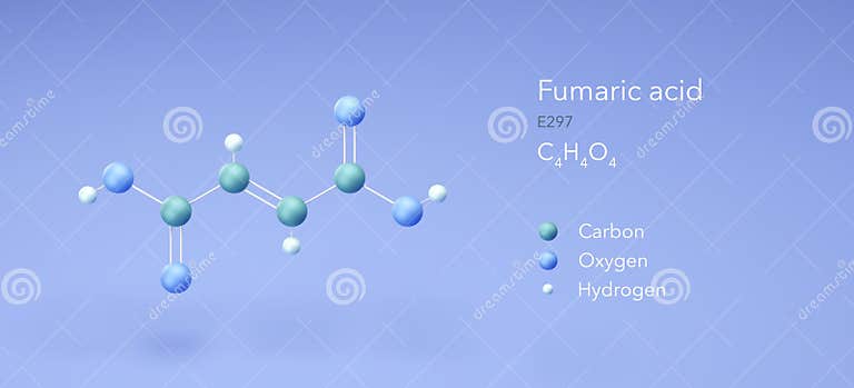 Fumaric Acid Molecule, Molecular Structures, Food Additive E297, 3d ...
