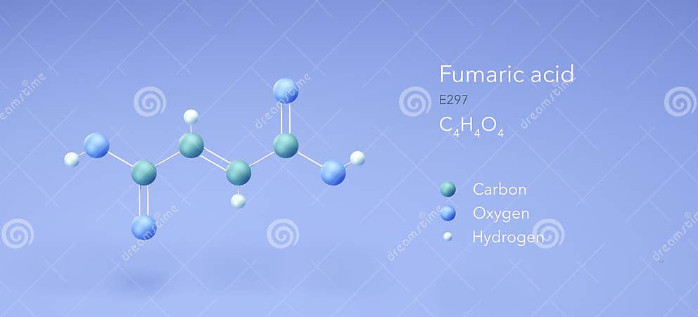 Fumaric Acid Molecule, Molecular Structures, Food Additive E297, 3d ...