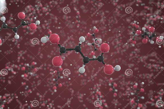 Fumaric Acid Molecule, Scientific Molecular Model, 3d Rendering Stock ...