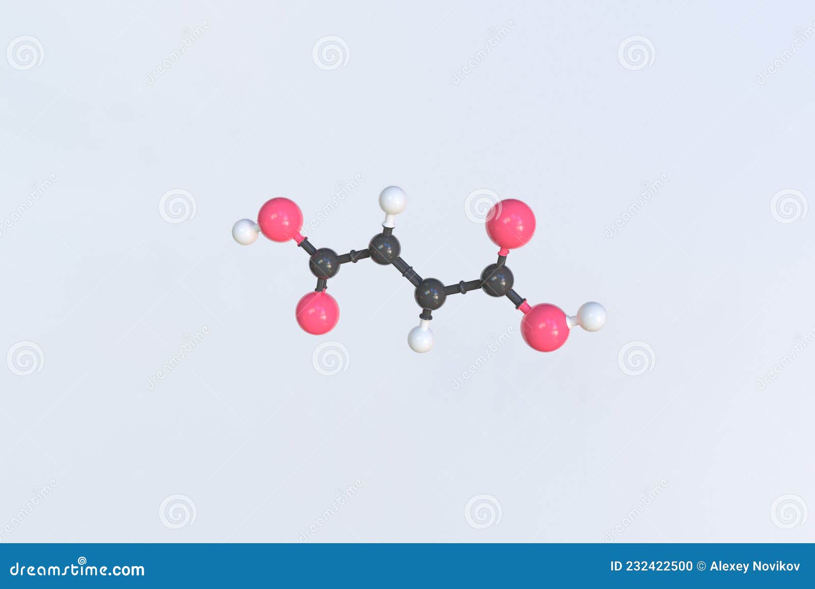 Fumaric Acid Molecule, Scientific Molecular Model, Looping 3d Animation ...