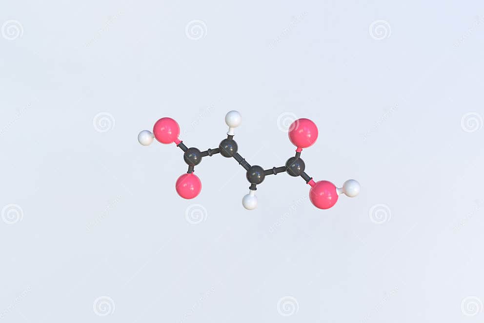 Fumaric Acid Molecule, Scientific Molecular Model, Looping 3d Animation ...