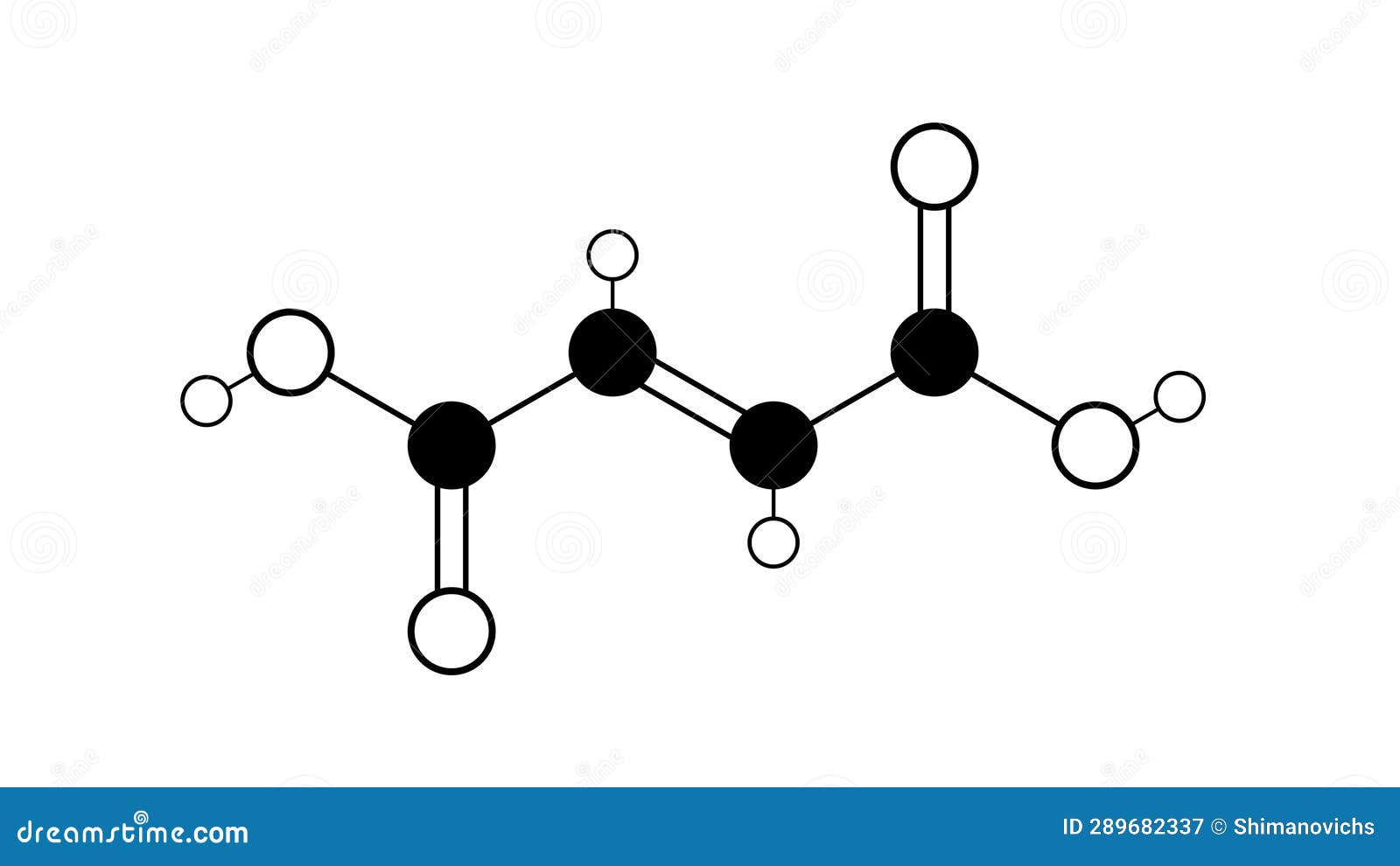 Fumaric Acid Molecule, Structural Chemical Formula, Ball-and-stick ...