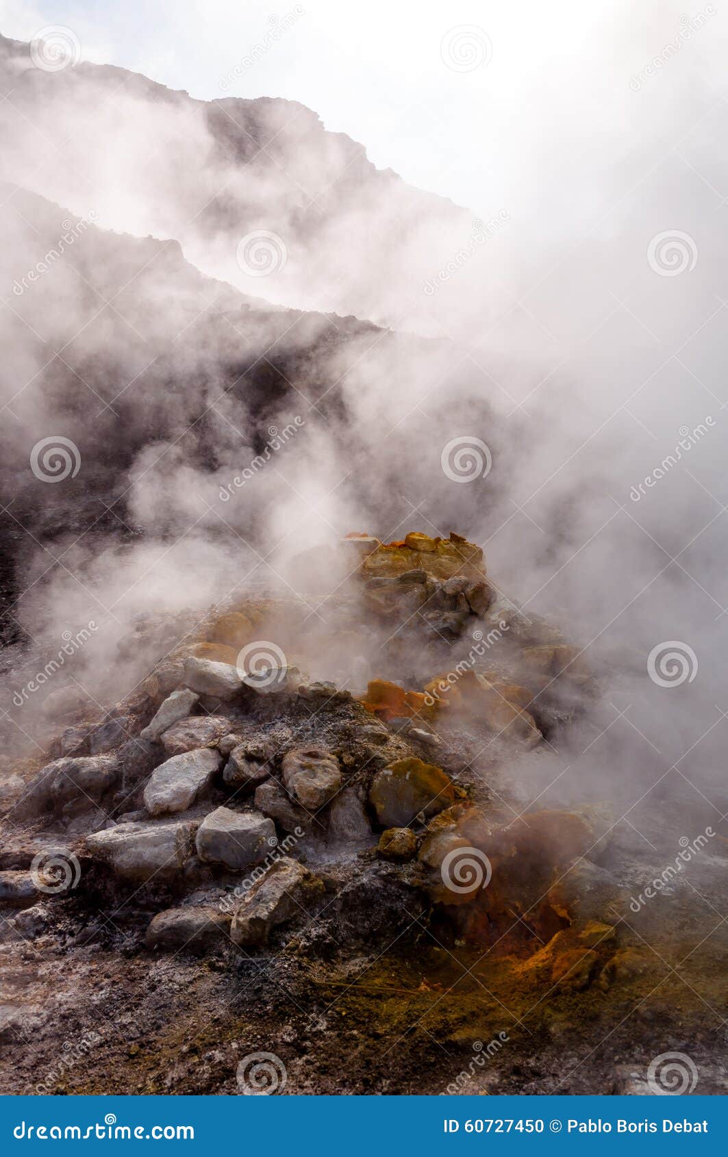 Fumarola Dentro De La Solfatara Activa Del Vulcano Foto de archivo ...