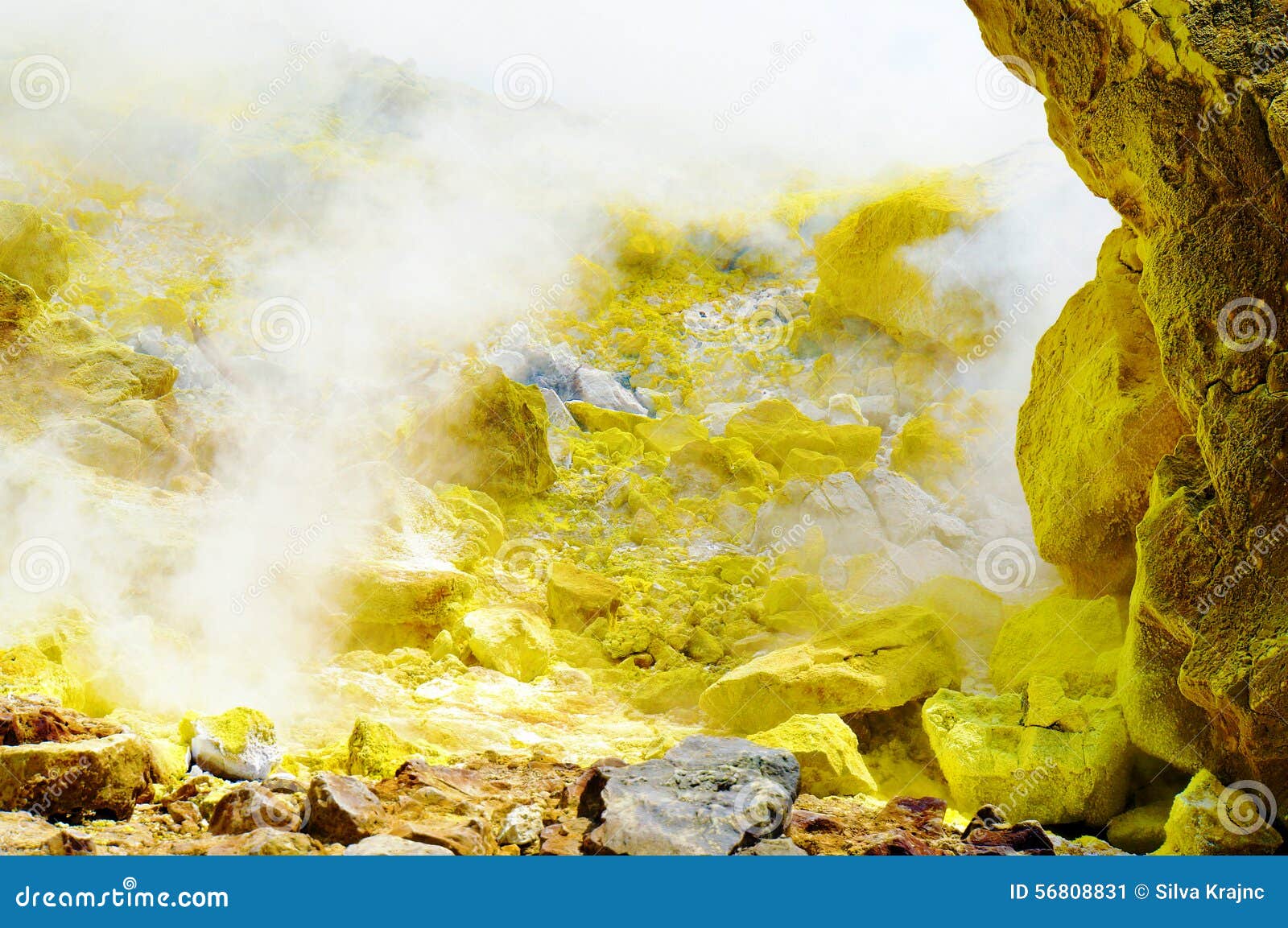 Fumarolas De Azufre, Vulcano, Lipari, Sicilia, Italia Imagen de archivo ...