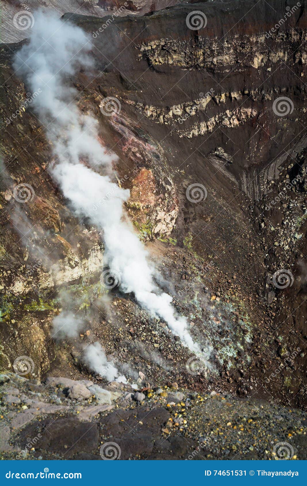 Fumarole. Active Volcano Goreliy on Kamchatka, Russia Stock Image ...