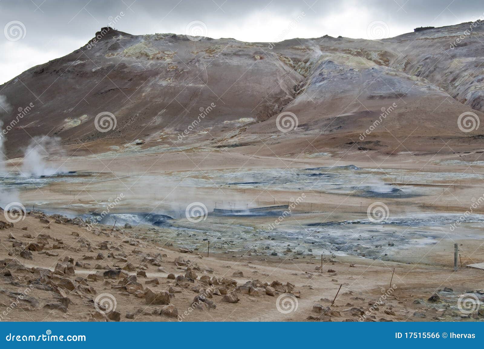 Fumarole field stock photo. Image of sulfide, footbridge - 17515566
