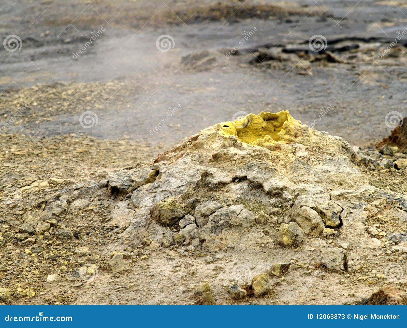 Fumarole with sulfur stock image. Image of science, solfatara - 12063873