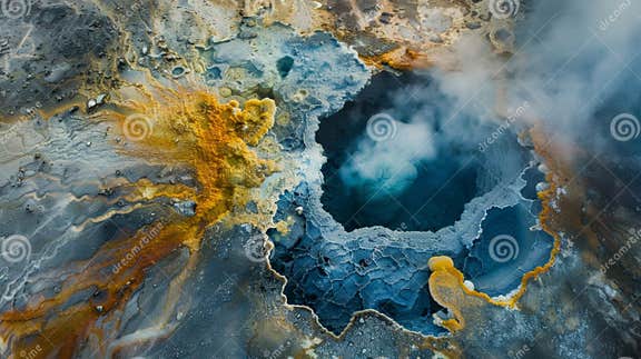 A Fumarole Surrounded by a Colorful Array of Minerals a Mesmerizing ...