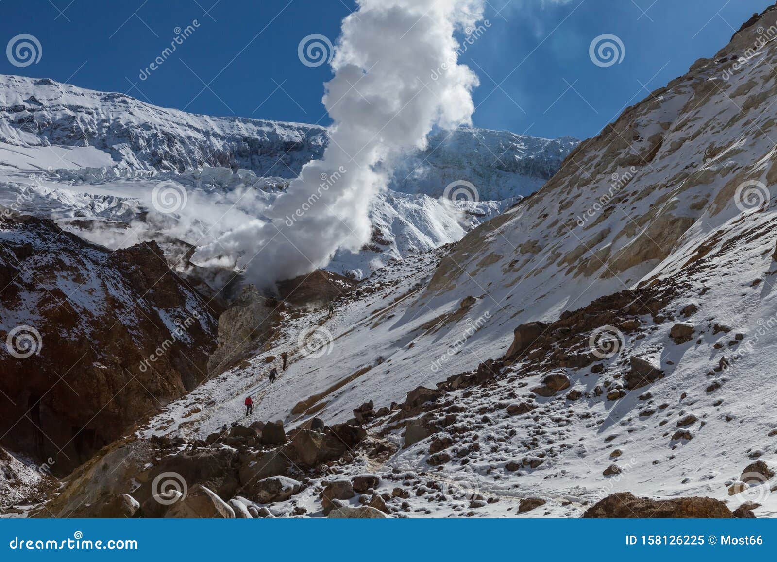 Fumaroles in the Crater Volcano Stock Image - Image of outdoor ...