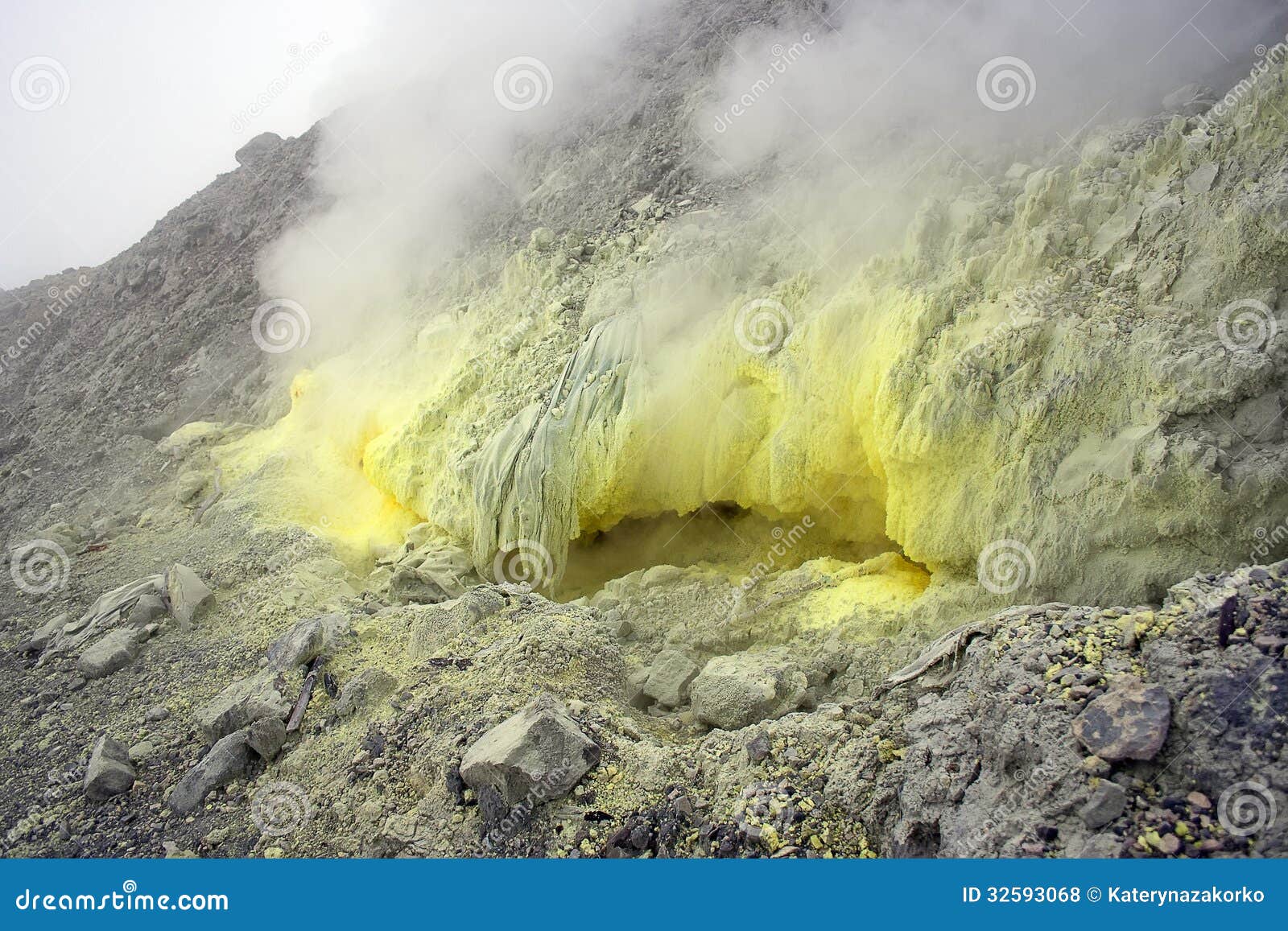 Fumaroles on the volcano stock photo. Image of nature - 32593068