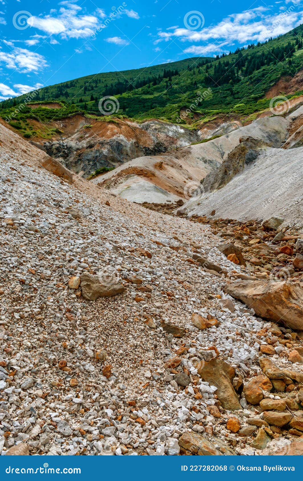 Fumarolic Field at the Mendeleev Volcano at Kunashir Island, Russia ...