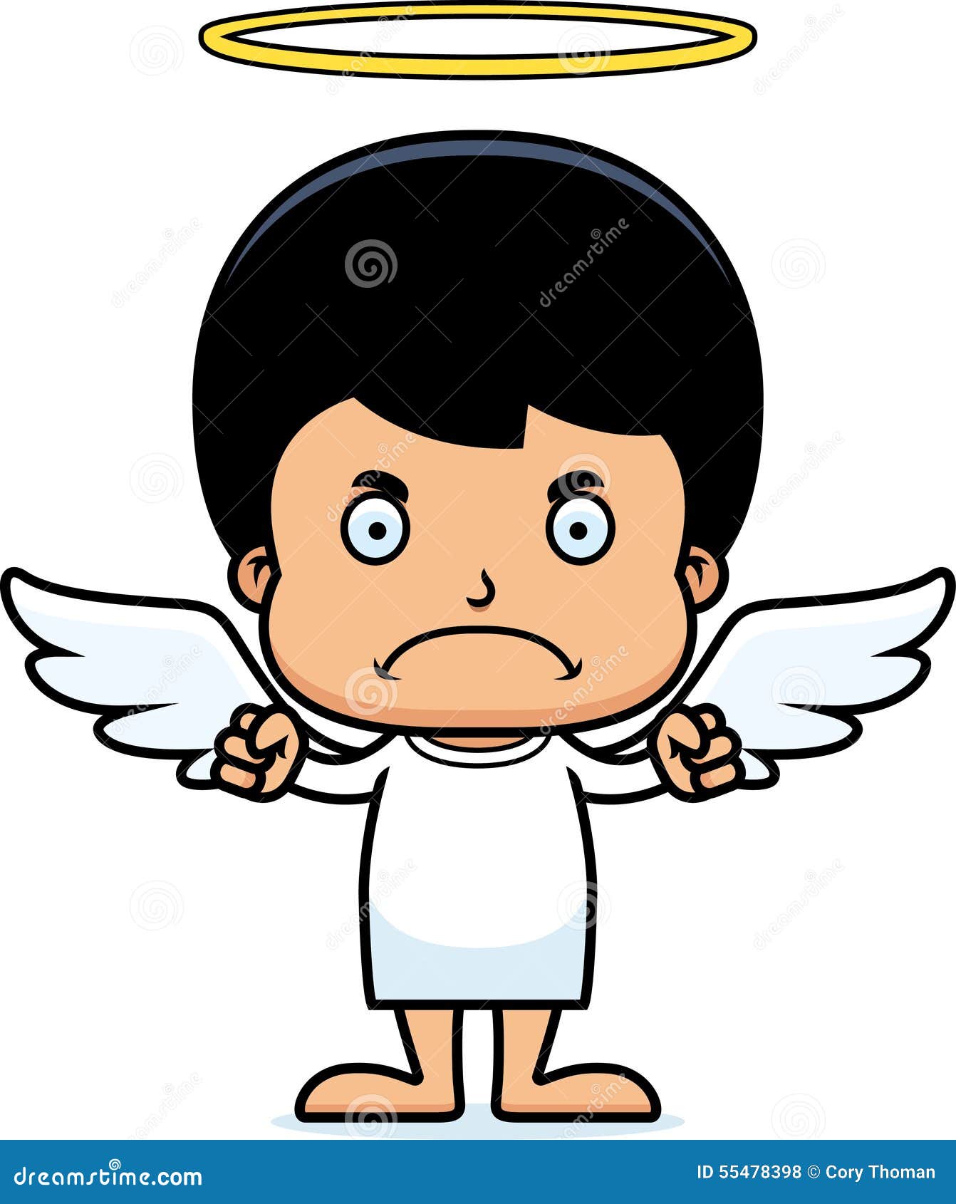 Fumetto Angel Boy Arrabbiato Illustrazione Vettoriale - Illustrazione ...