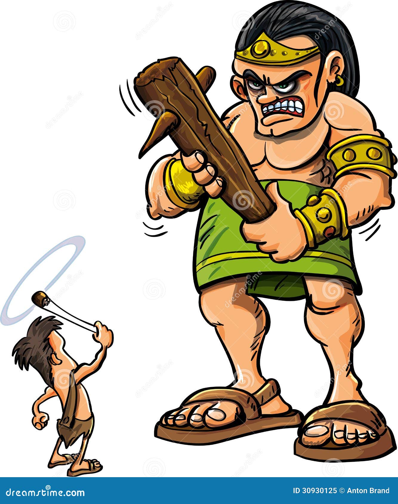 Fumetto David e Golia illustrazione vettoriale. Illustrazione di ...