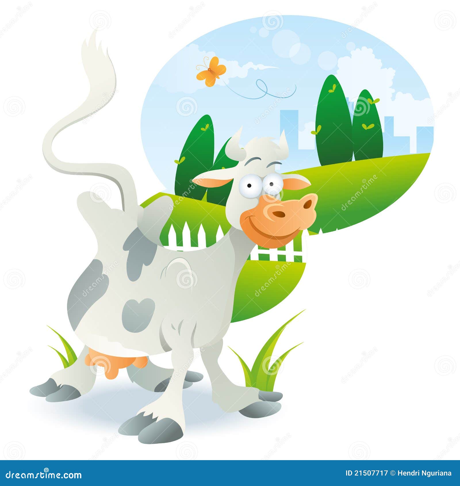 Fumetto Dell'illustrazione Della Mucca Illustrazione Vettoriale ...