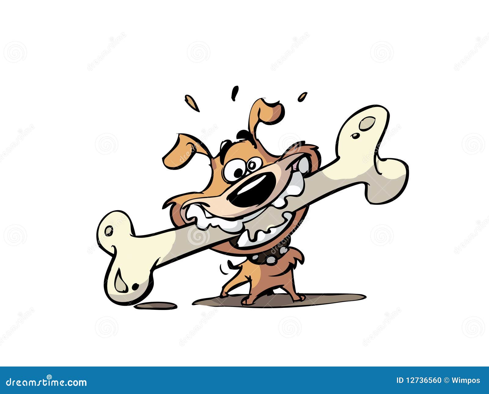Fumetto Dell'osso Mordace Del Cane Illustrazione di Stock ...