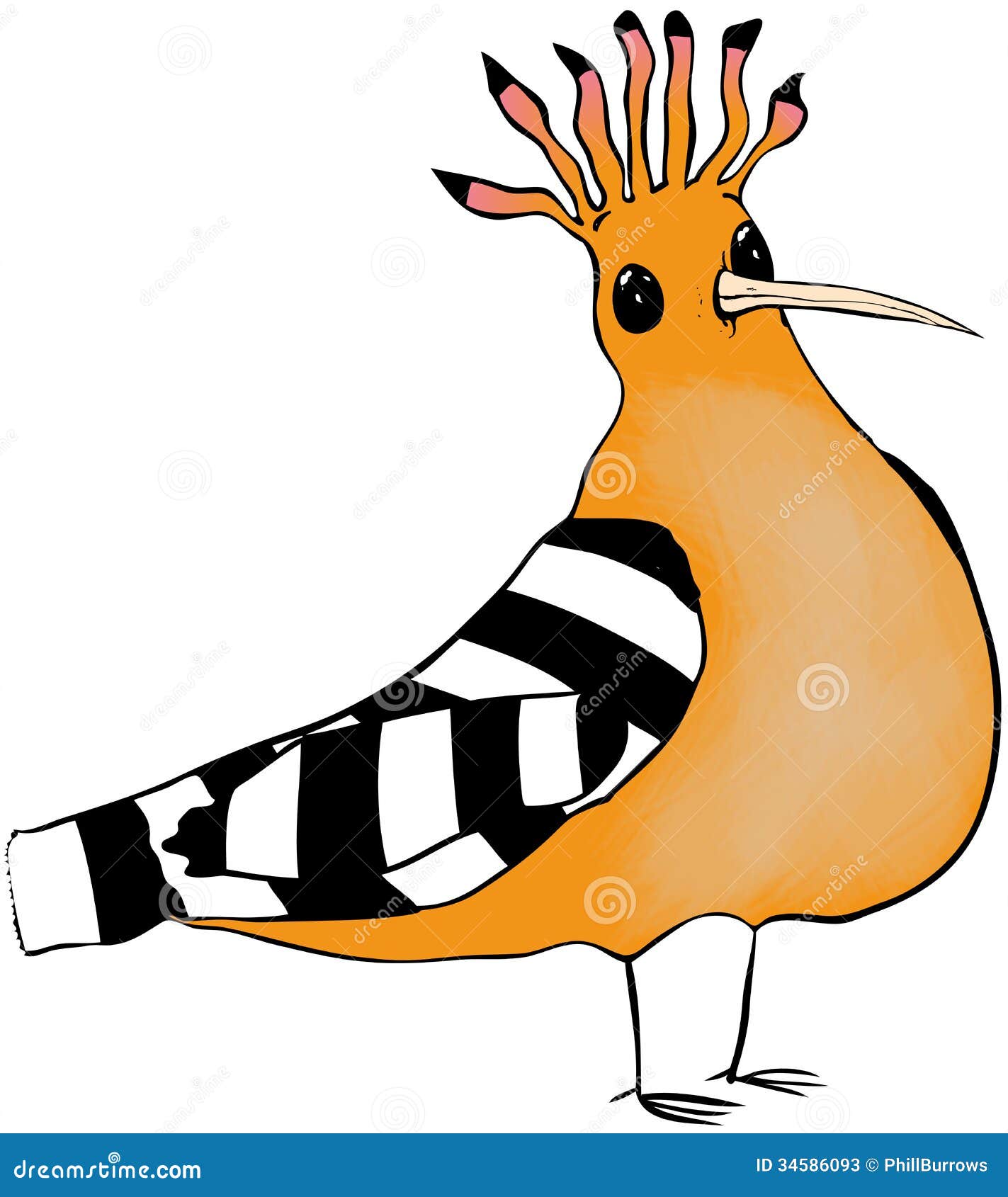 Fumetto dell'upupa illustrazione vettoriale. Illustrazione di etnico ...