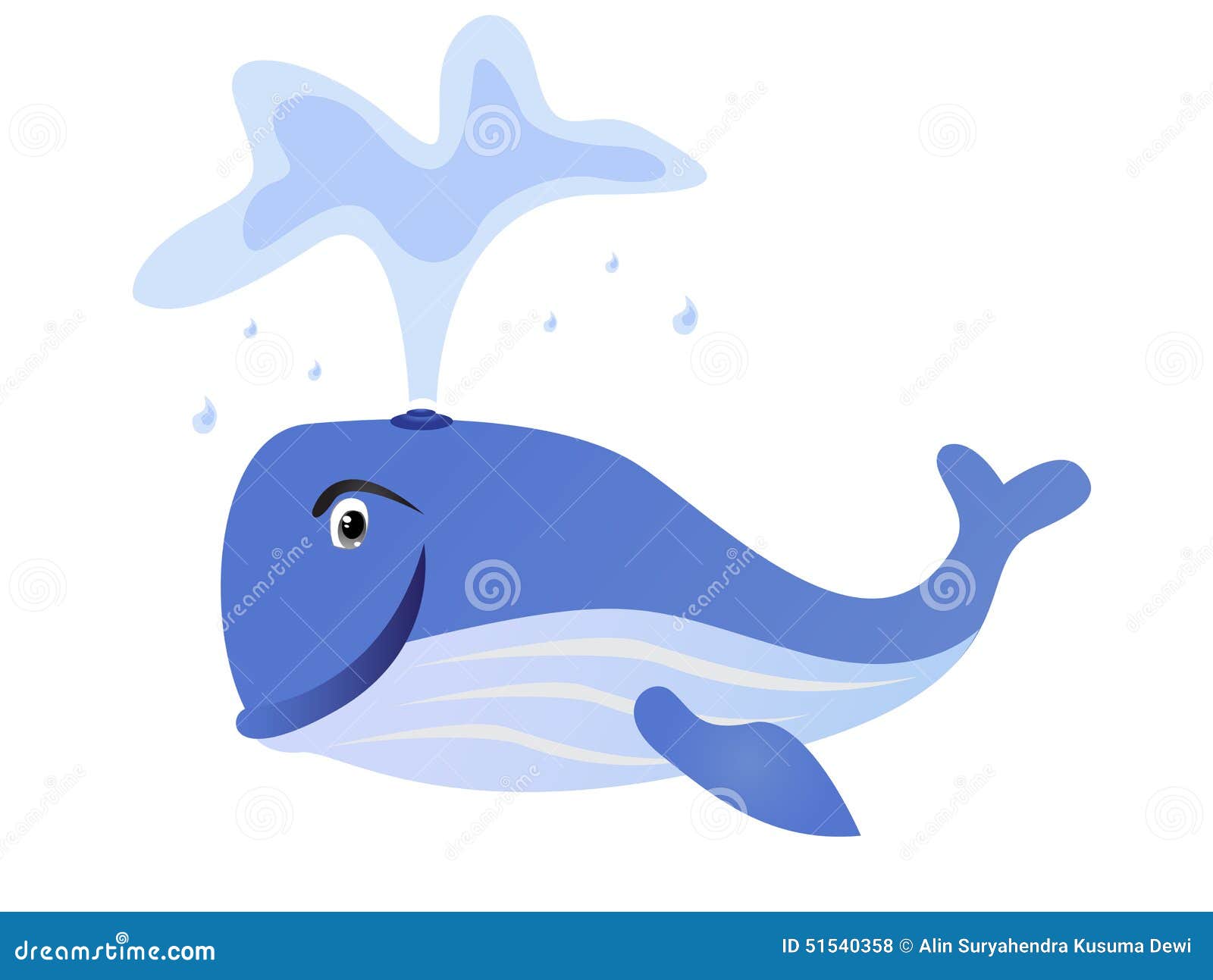 Fumetto della balena blu illustrazione vettoriale. Illustrazione di ...